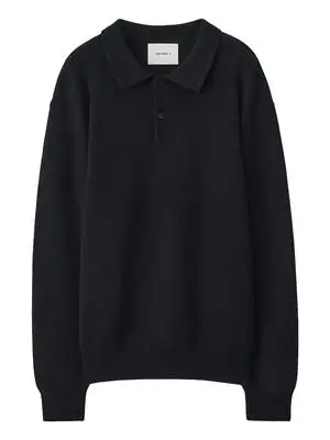 LISA YANG STORE Rufus Cashmere Polo Sweater - Black