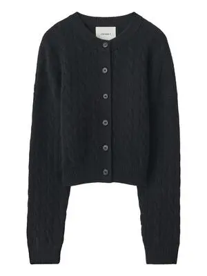 LISA YANG STORE Cassie Cable Knit Cardigan - Black