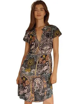 Anthropologie Ruffle Sleeve Dress - Multi