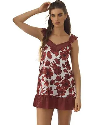 MUCCI Sara Slip Mini Dress - Fiore Rosso