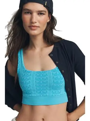 LYREBIRD Textured Seamless Longline Tank Top - Tropical Breeze
