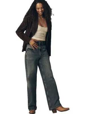 AGOLDE Elson High-rise Double-waisted Straight-leg Jeans - Pendulum