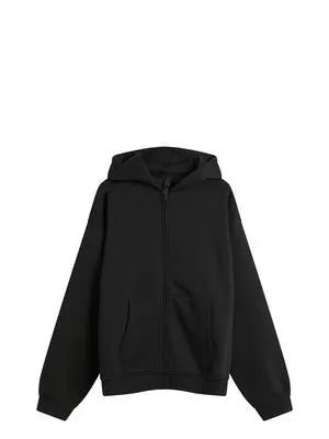 SKIMS Zip Up Relaxed Fit Hoodie - Washed Onyx