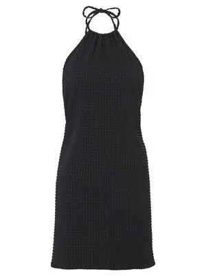 Hunza G Seersucker Mini Dress - Black Seersucker