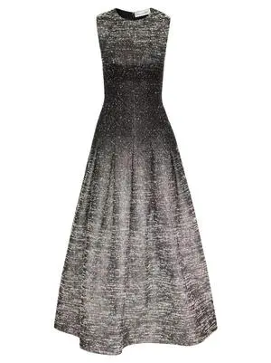 Oscar De La Renta Lurex Jacquard Dress - Black