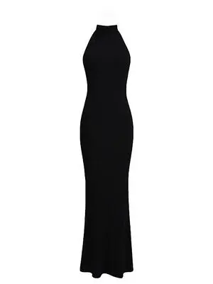 House Of Cb Open-back Jersey Maxi Dress - Black