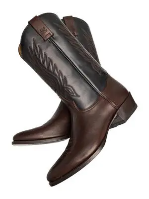 Ralph Lauren Purple Label Western Leather Boots - Brown