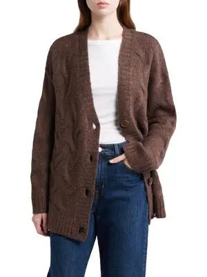 Treasure & Bond Oversized Cable Stitch Cardigan - Brown Fawn