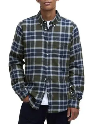 Barbour Rasay Plaid Brushed Cotton Button-down Shirt - Fernwood Tartan