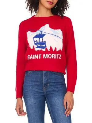 Vince Camuto Saint Moritz Crewneck Sweater - Glamour Red
