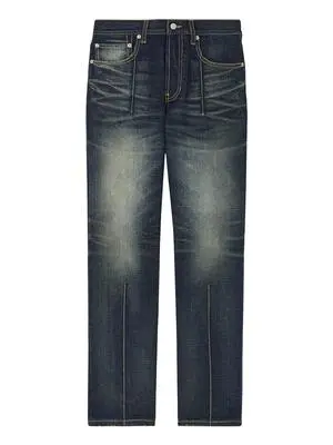 Alexander McQueen Cropped Stonewash Denim Jeans - Dusty Blue