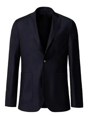 Eton Wool Knit Deconstructed Blazer - Navy