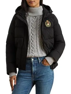 Ralph Lauren Crested Puffer Coat - Black
