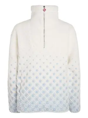 Casablanca Embroidered Gradient Fleece Jacket - White