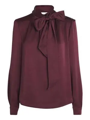 Claudie Pierlot Long-sleeve Blouse With Pussybow Tie - Red