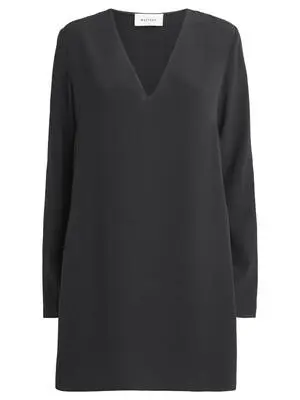 Matteau Silk Long-sleeve Mini Dress - Black