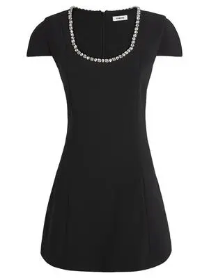 Sandro Mini Dress With Crystal Neckline - Black