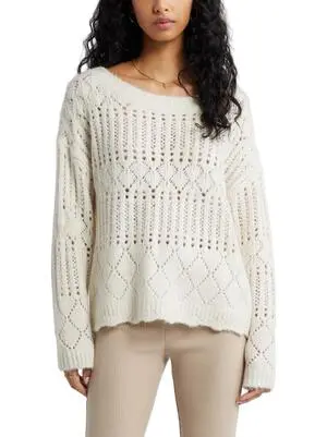 Bp. Open Stitch Oversized Sweater - Ivory