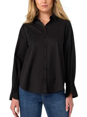 LIVERPOOL Adjustable Sleeve Button-up Shirt - Black