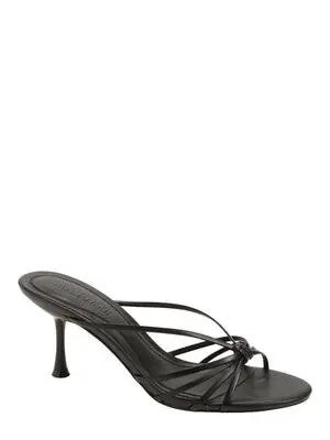 Steve Madden Edna Leather Slide Sandal - Black Leather