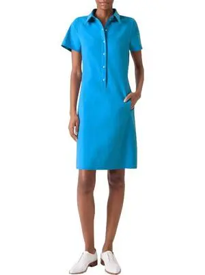 Akris Cotton & Silk Blend Double Face Polo Dress - Twilight