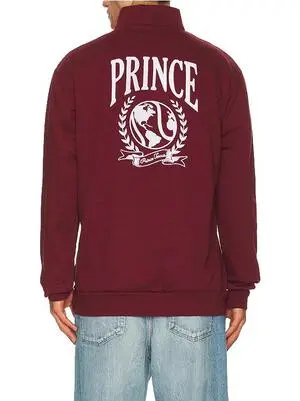 PRINCE TENNIS Fleece Quarter Zip Pullover - Burgundy