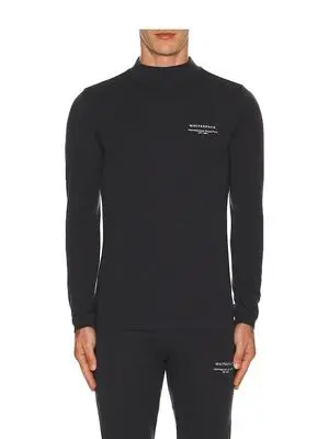 WHITESPACE Merino Mock Neck Baselayer T-shirt - Phantom