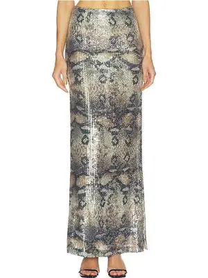 Le Superbe Maxi Slip Skirt - Desert Gloss Snake