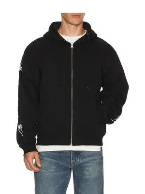 Obey Tribal Rose Zip Up Hoodie - Black