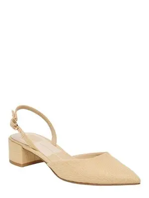 Dolce Vita Carel Pointed Toe Slingback Pump - Natural Raffia