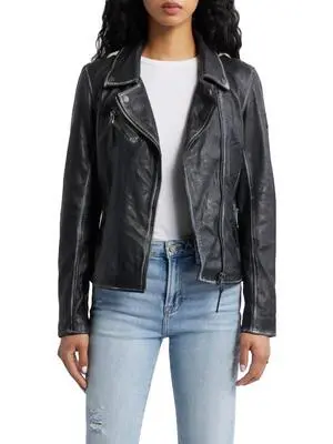 Mauritius Christy Leather Moto Jacket - Vintage Black