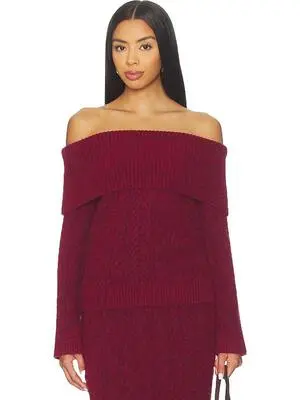 4TH & RECKLESS Dalia Bardot Top - Burgundy