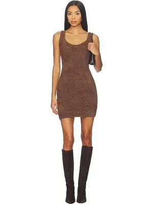 SNDYS Kailey Fluffy Mini Dress - Chocolate