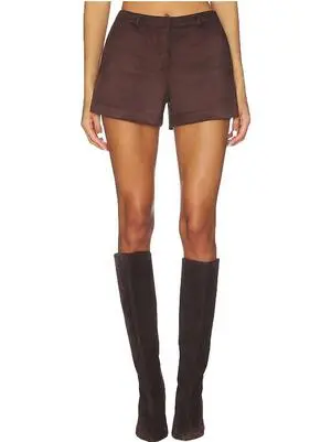 SNDYS Woods Faux Suede Short - Chocolate
