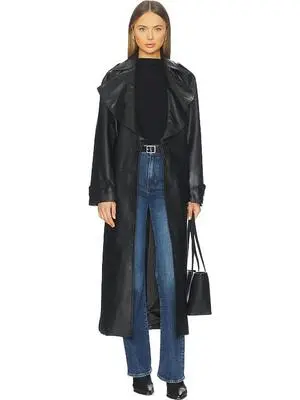 Bardot Reilia Vegan Leather Coat - Black