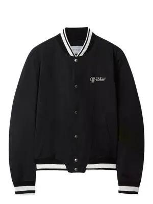 Off-White Striped Button Jacket - Black