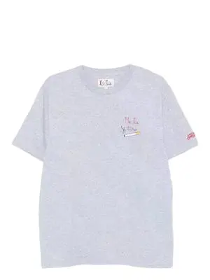 MC2 SAINT BARTH Cigarette-embroidered T-shirt - Grey