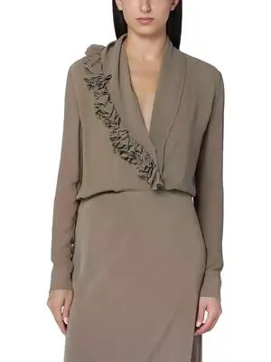 Alberta Ferretti Ruffled Blouse - Brown