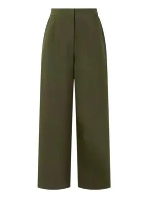 STUDIO TOMBOY Elasticated-waistband Wide-leg Trousers - Green