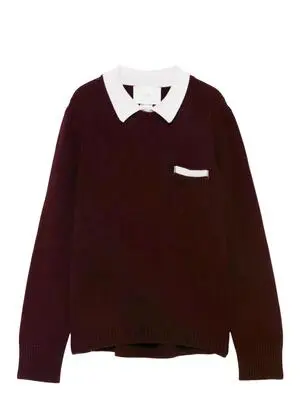 VANISÈ Polo-collar Sweater - Red