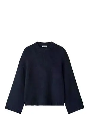 Soft Goat Crew-Neck Sweater Blue