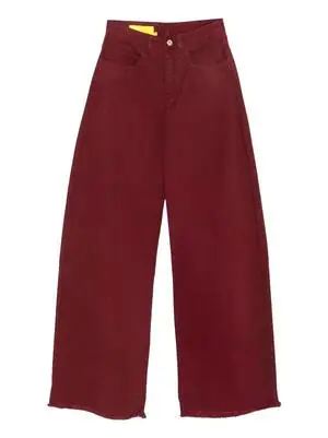 MARQUES' ALMEIDA Frayed Wide Leg Jeans - Red
