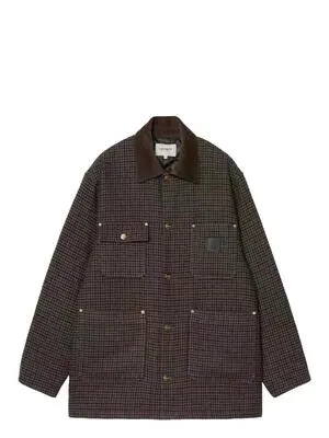 Carhartt Work In Progress Corduroy-collar Check Coat - Brown
