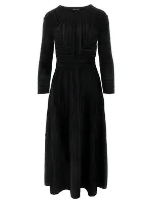 Emporio Armani Ribbed Knit Midi Dress - Black