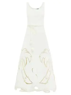LEO LIN Serafina Appliqué Maxi Dress - White