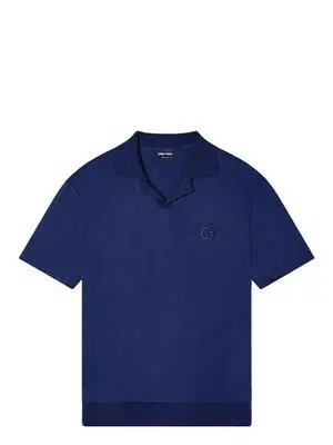 Giorgio Armani Asv Cotton Interlock Polo Shirt - Blue