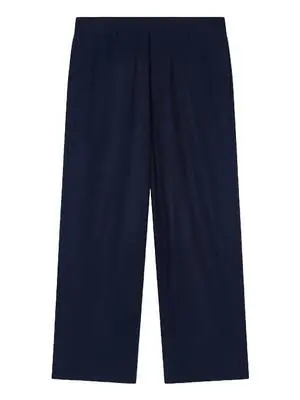 Giorgio Armani Asv Fluid Wool Flat-front Trousers - Blue