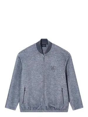 Giorgio Armani Blouson In Modal And Cashmere Jersey Fleece - Blue