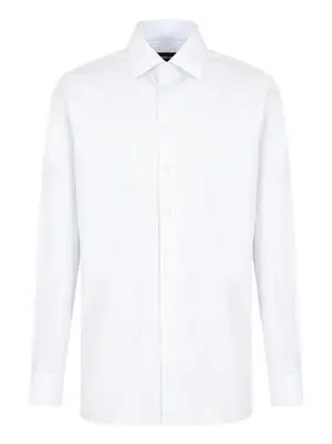 Giorgio Armani Regular-fit Shirt In Luxury Striped Cotton - Blue