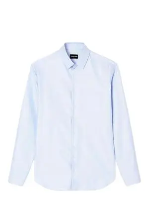 Giorgio Armani Regular-fit Shirt Made From Micro-woven Cotton - White